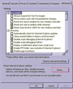How to reset cookies on Internet Explorer